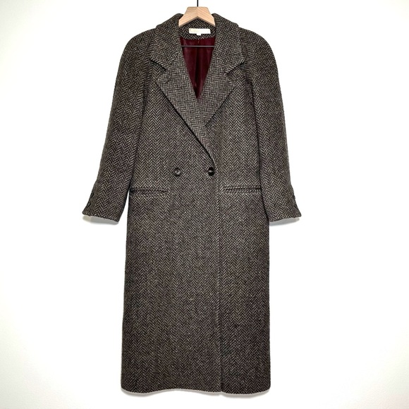 Perry Ellis | Jackets & Coats | Vintage Herringbone Wool Coat By Perry ...
